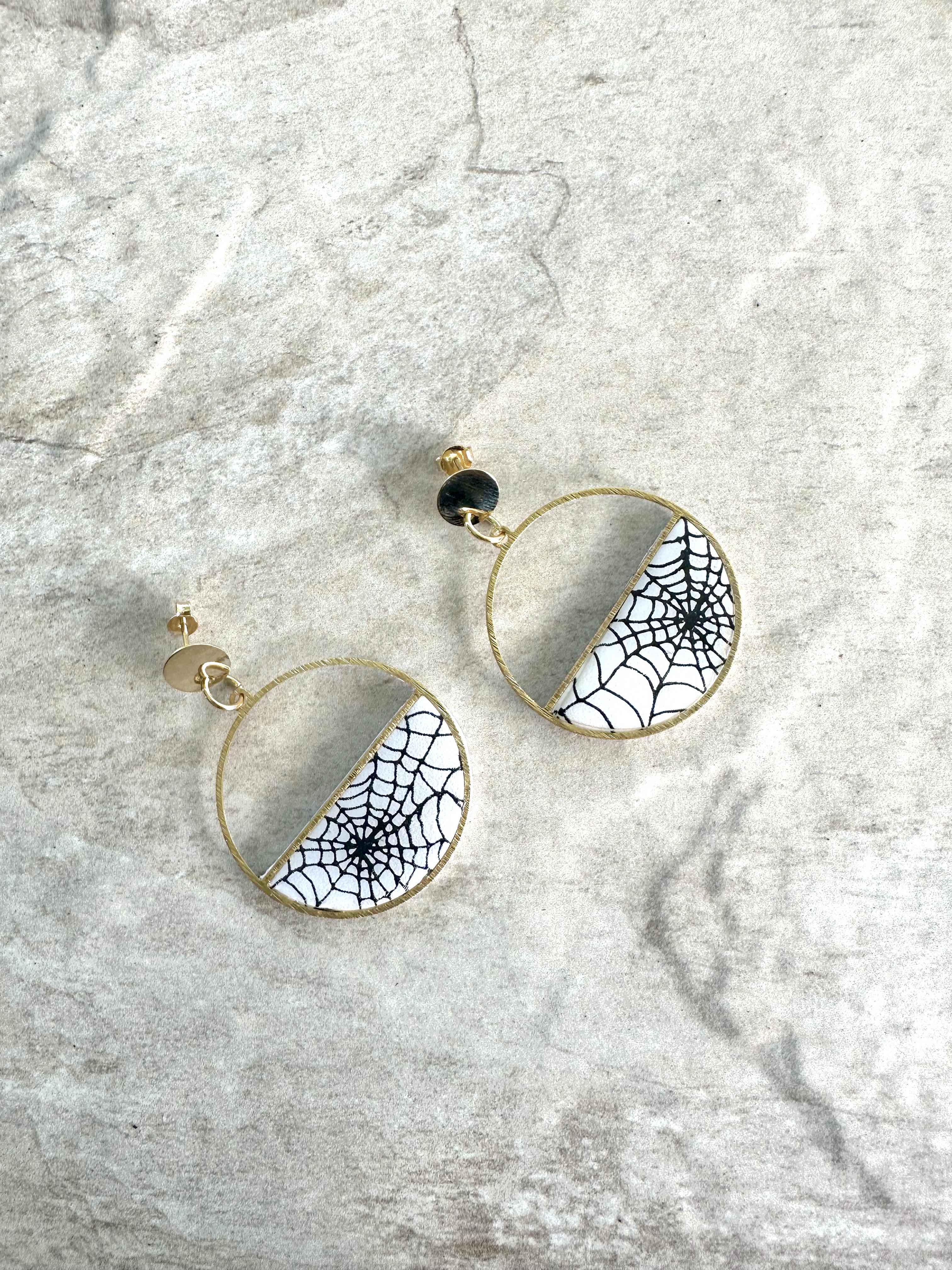 Handmade Polymer Clay Earrings: Spidey Chic